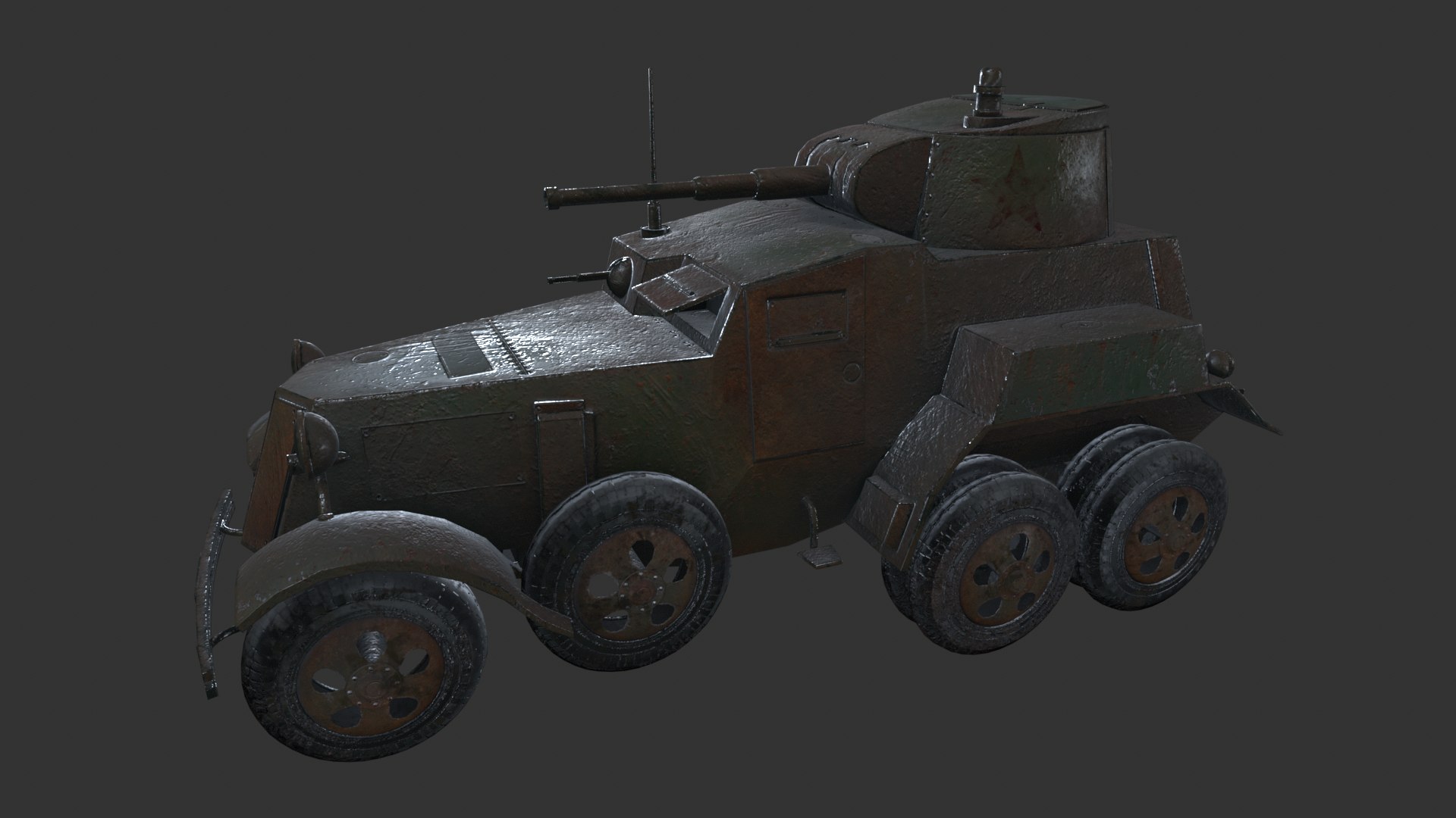 BA-10 Armored Car 3D Model - TurboSquid 2112049