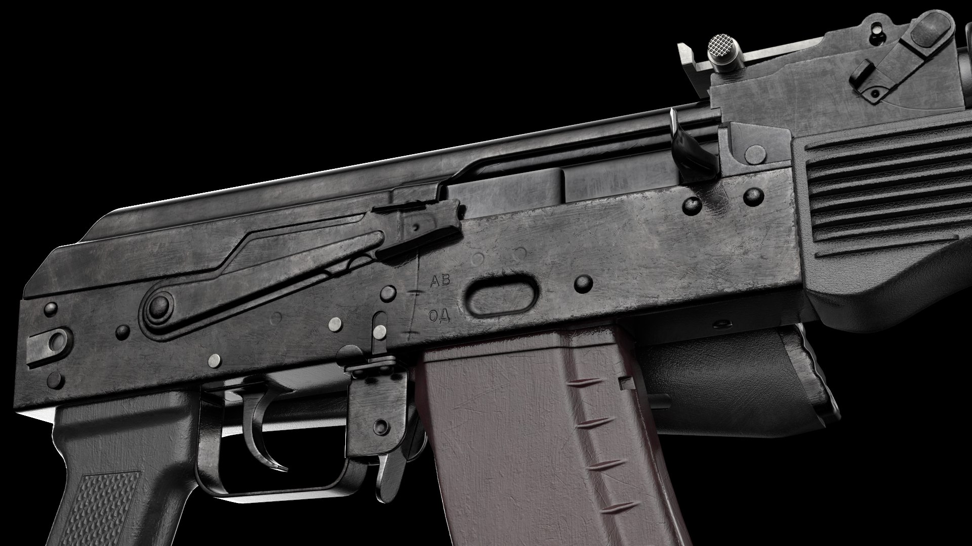 3D AK-105 AK-102 AK-104 Kalashnikov Assault Rifles Game Ready ...