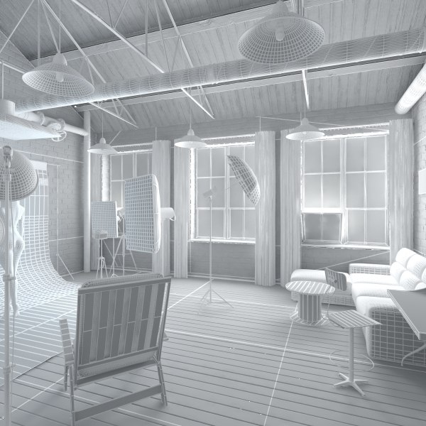 loft photo studio 3d model