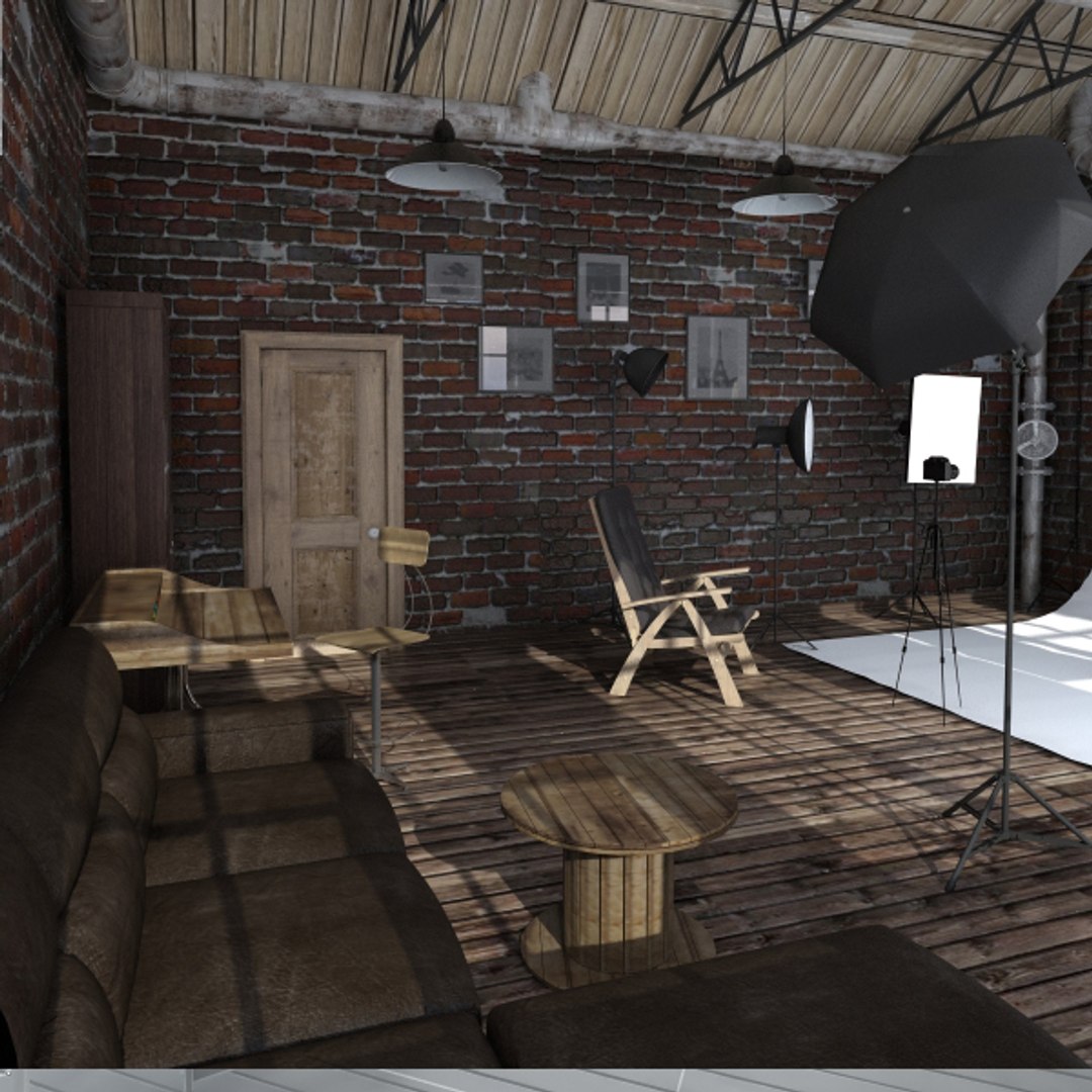 loft photo studio 3d model