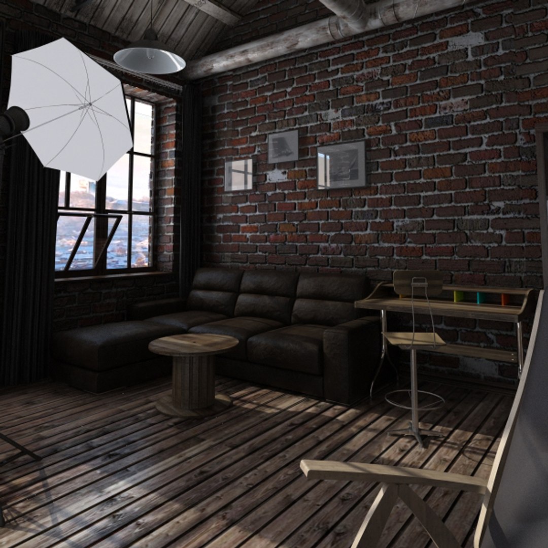 loft photo studio 3d model
