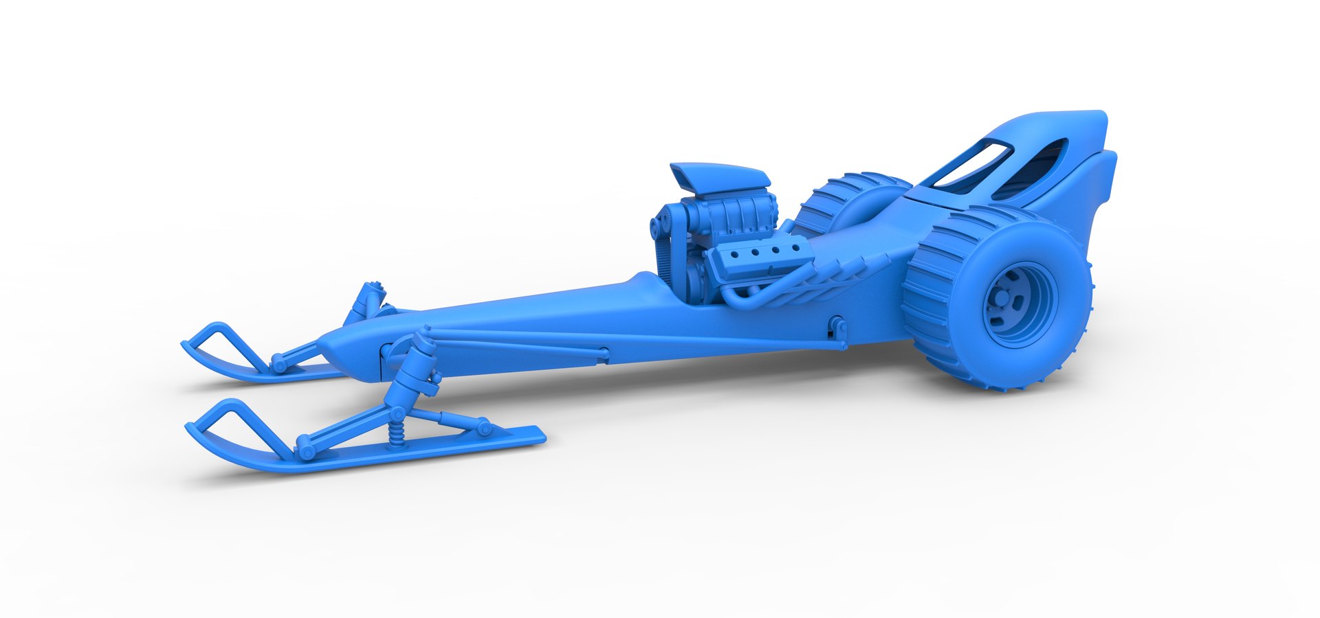 Diecast Front engine old school snow dragster Scale 1 to 25 3D model ...