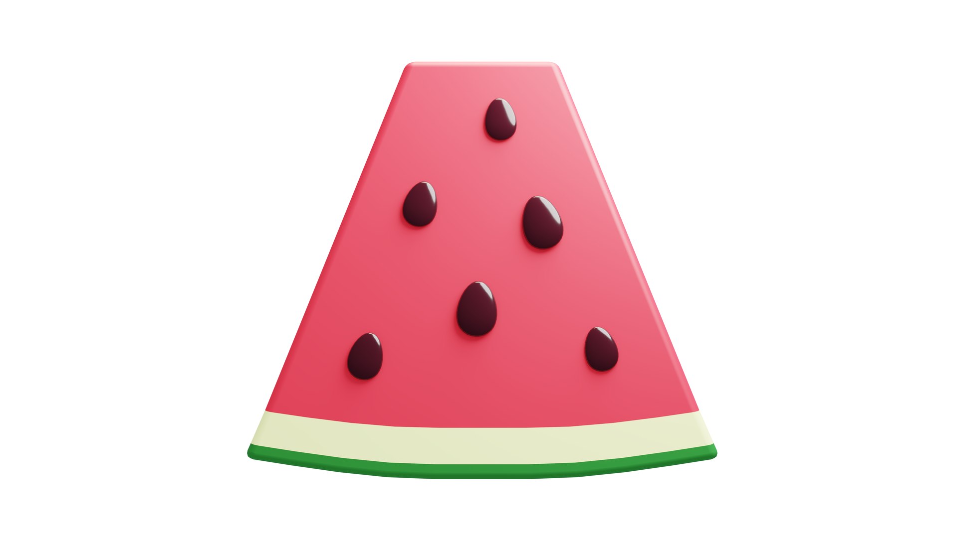 Watermelon Slice With Seeds Low Poly Cartoon Stylized Object 3D ...