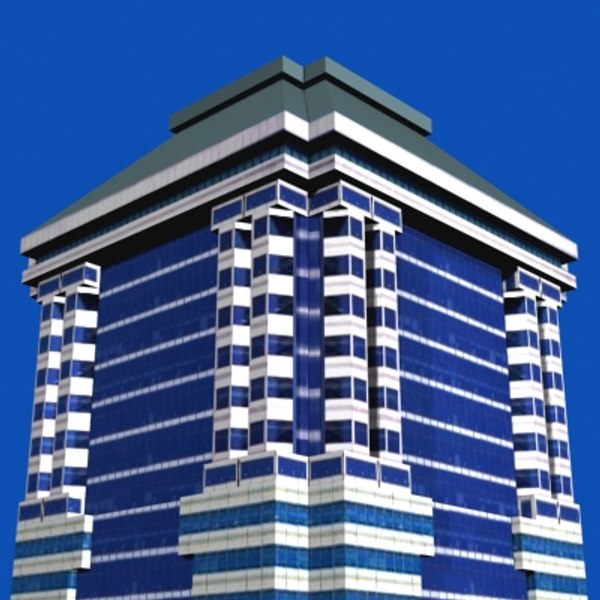 60 wall street building city 3d max