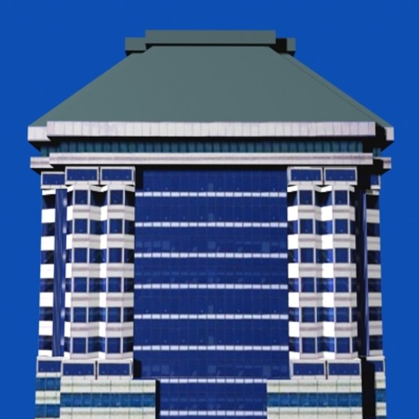 60 wall street building city 3d max