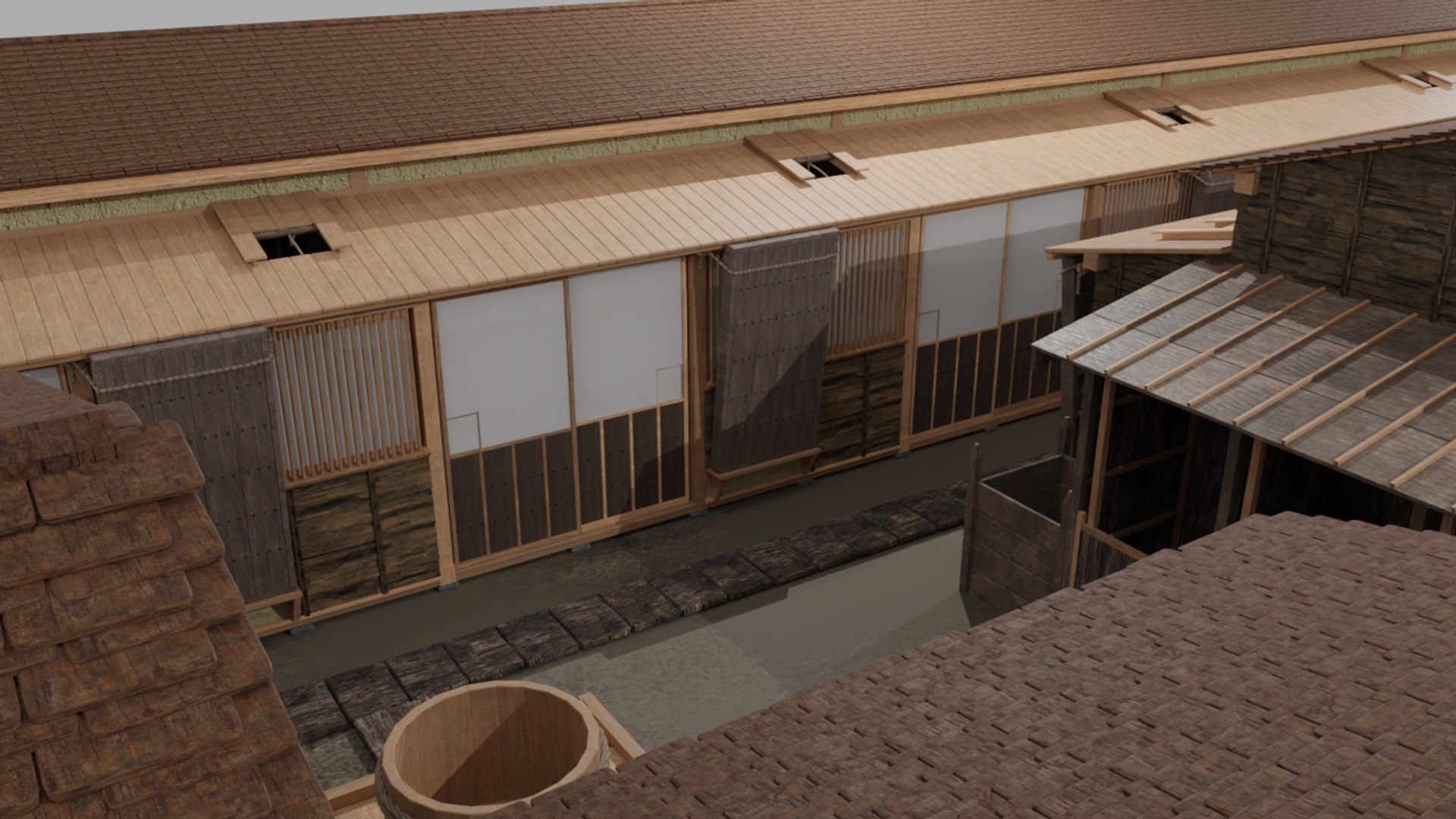 Row House In Edo Tokyo In 18C 3D - TurboSquid 2115650