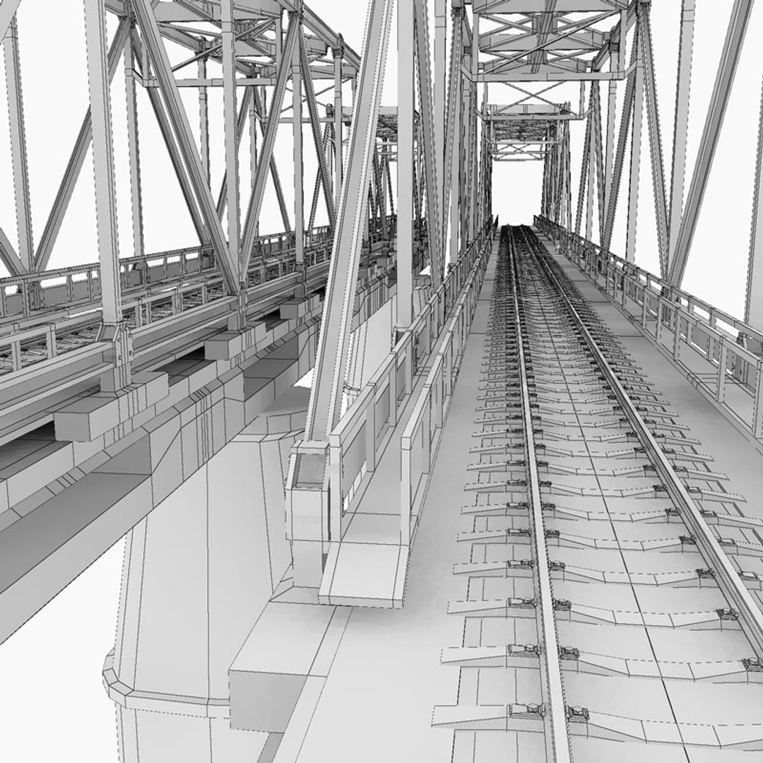 reinforced concrete bridge trains 3d ma