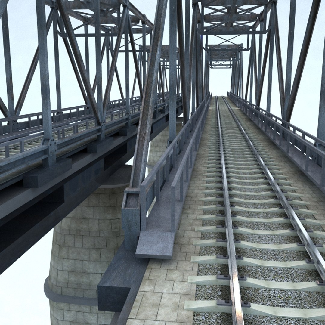 Reinforced Concrete Bridge Trains 3d Ma