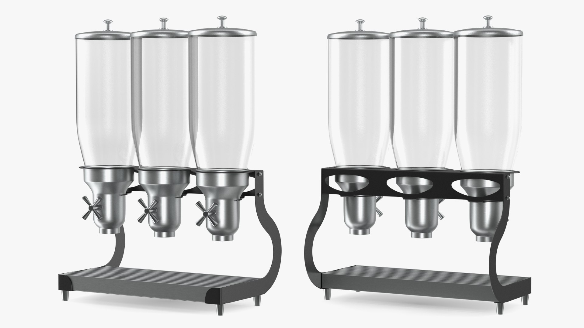 3D Triple Dispenser Dry Food Metal Base - TurboSquid 1956016