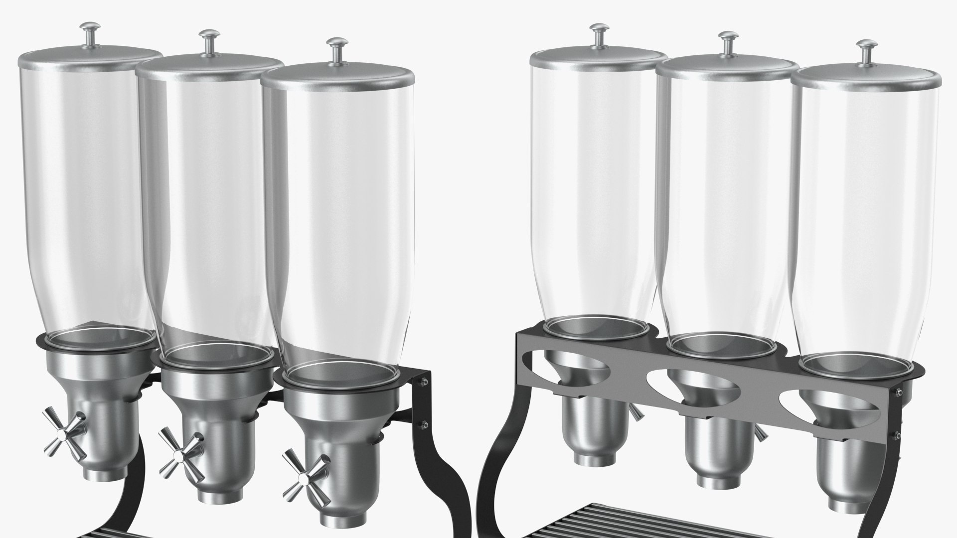 3D Triple Dispenser Dry Food Metal Base - TurboSquid 1956016