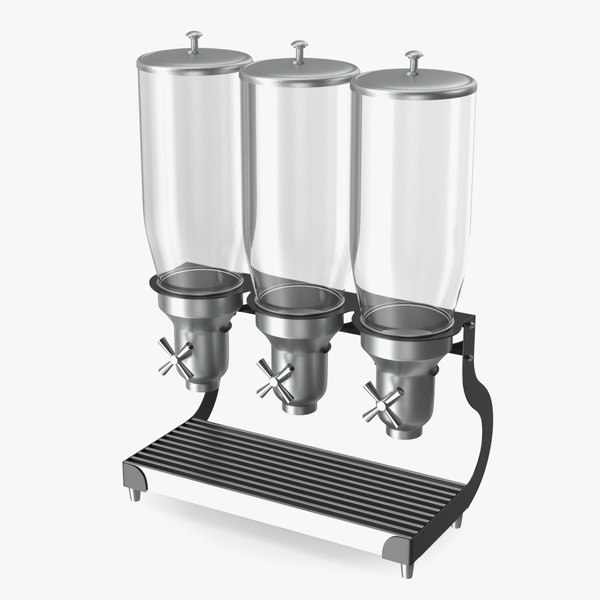 3D модель Triple Dispenser Dry Food Metal Base - TurboSquid 1956016