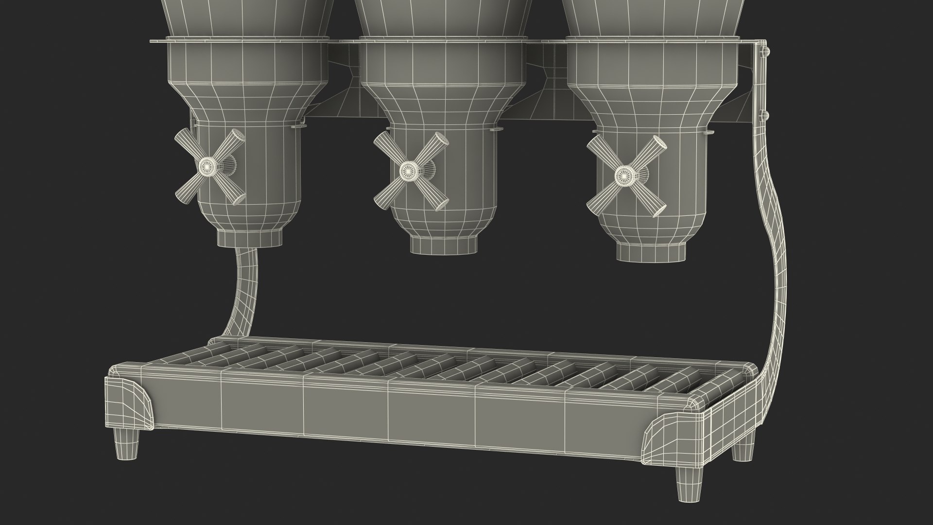 3D Triple Dispenser Dry Food Metal Base - TurboSquid 1956016
