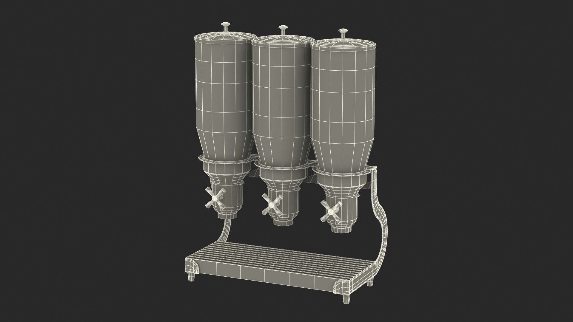 3D Triple Dispenser Dry Food Metal Base - TurboSquid 1956016