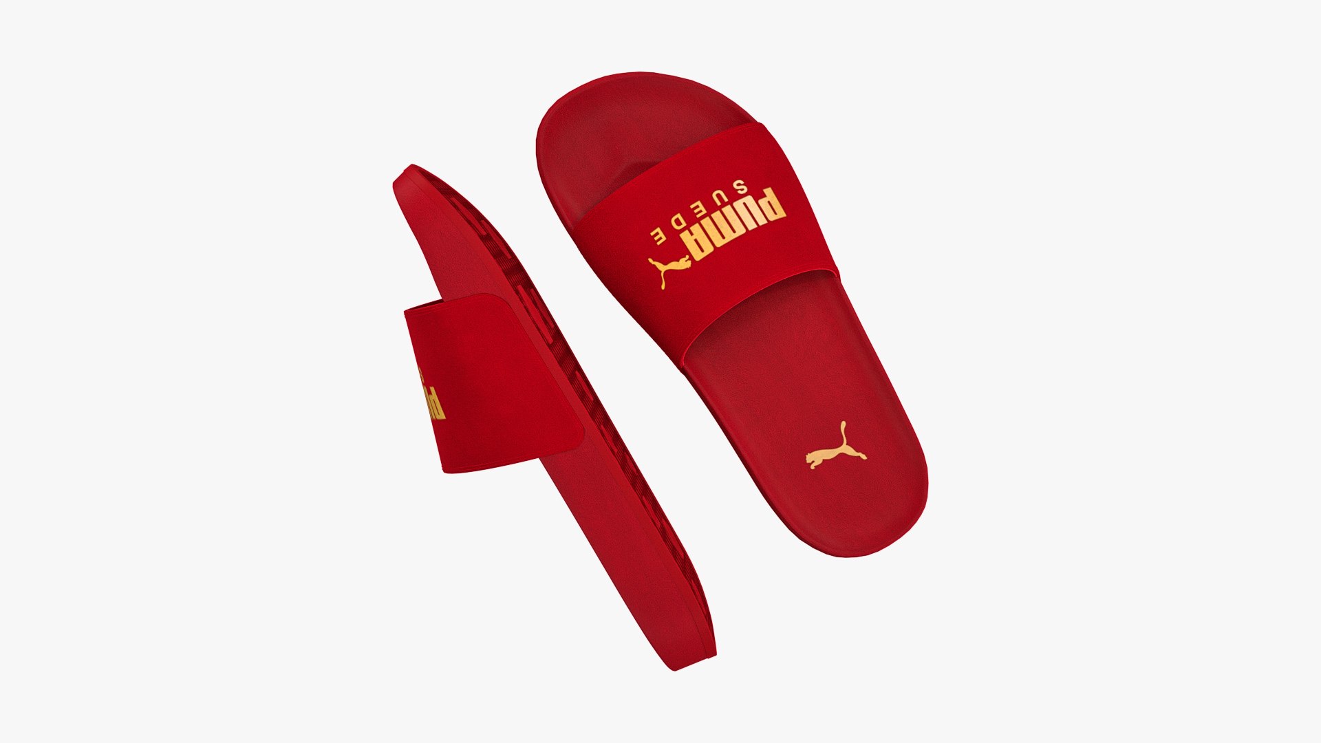 3D Puma Leadcat Suede Sandals Red Model - TurboSquid 1985787