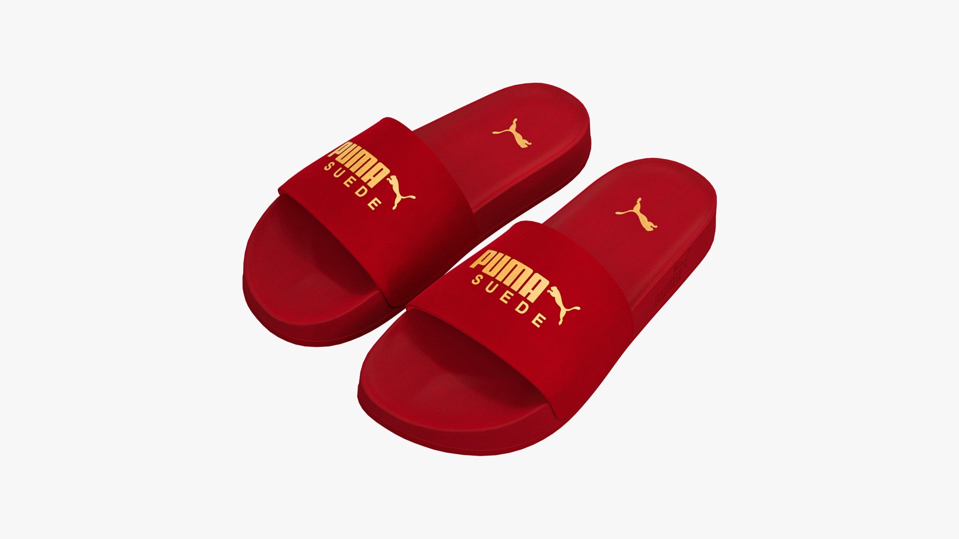 3D Puma Leadcat Suede Sandals Red Model - TurboSquid 1985787