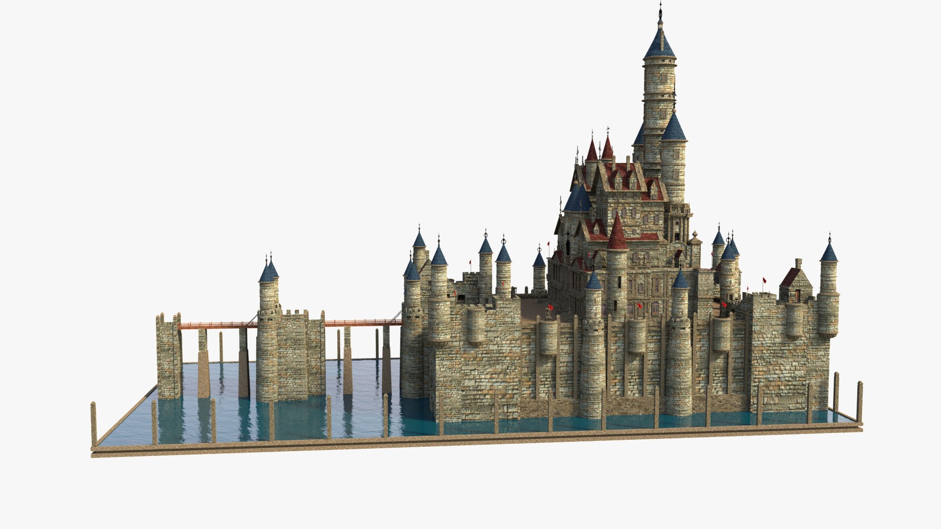 3D Castle Water Bridge Model - TurboSquid 2225258