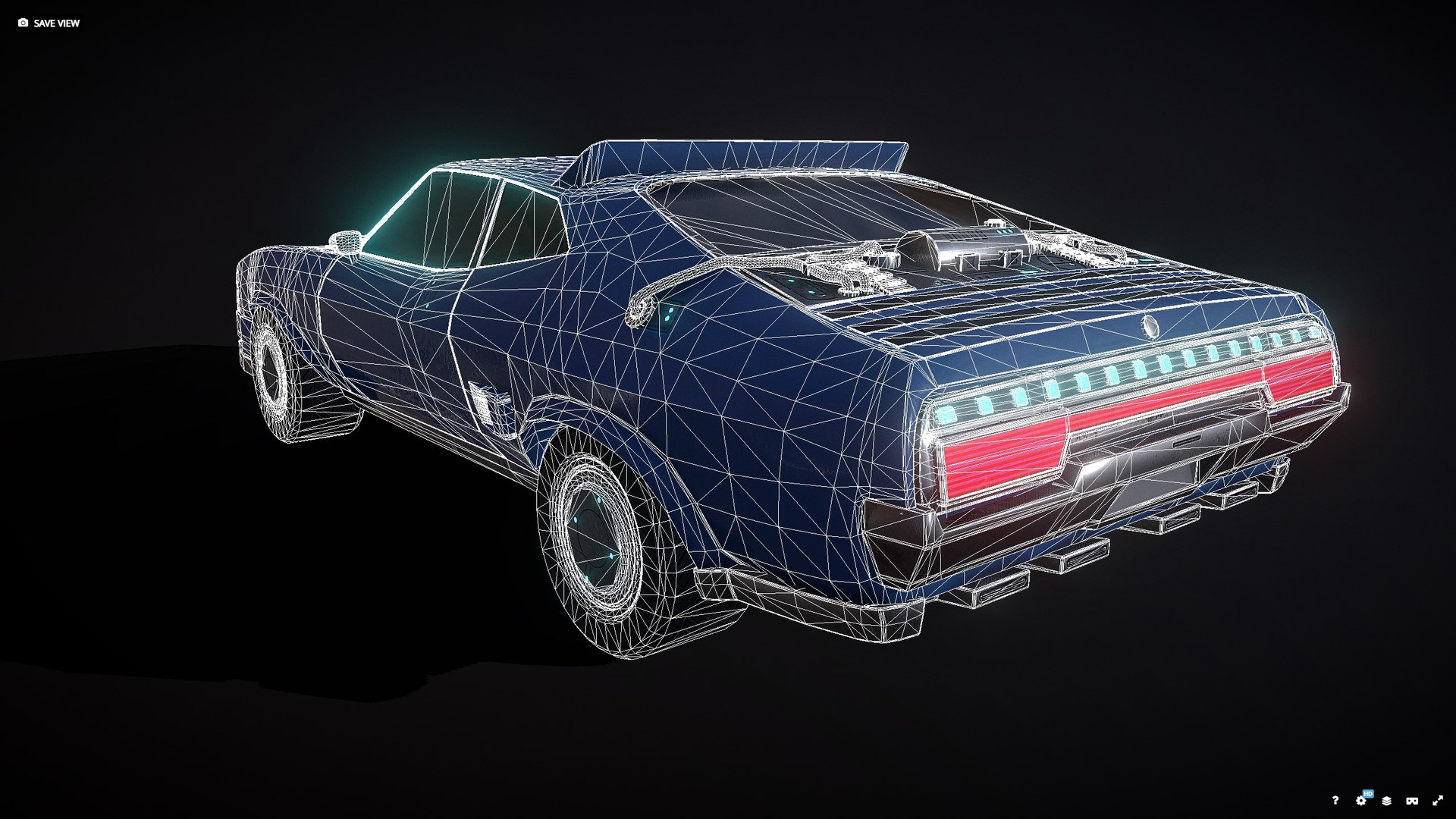 3D Ford Falcon Retro Futuristic Model - TurboSquid 2169638