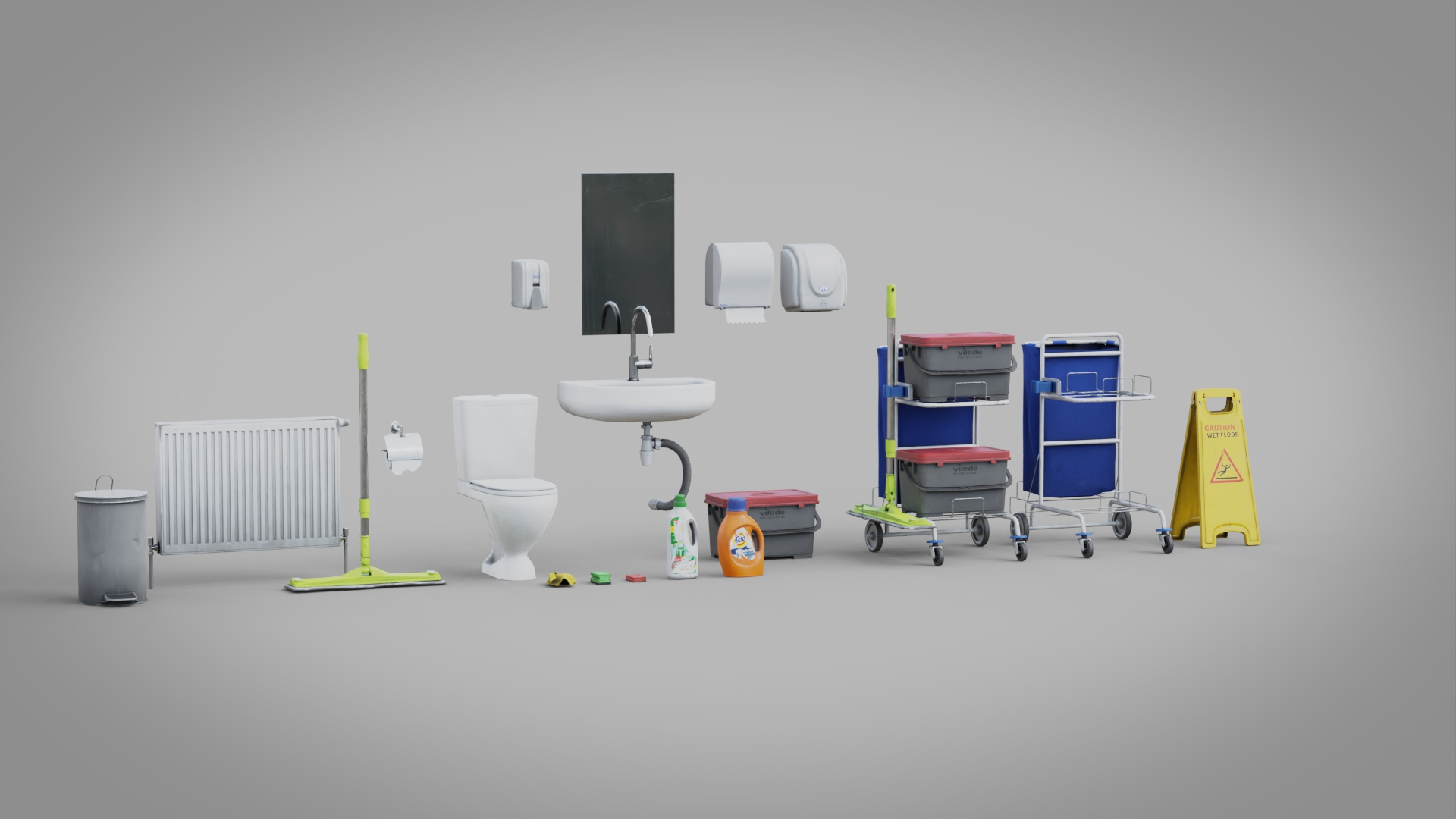 Toilet Props Set Realtime 3D - TurboSquid 2334938