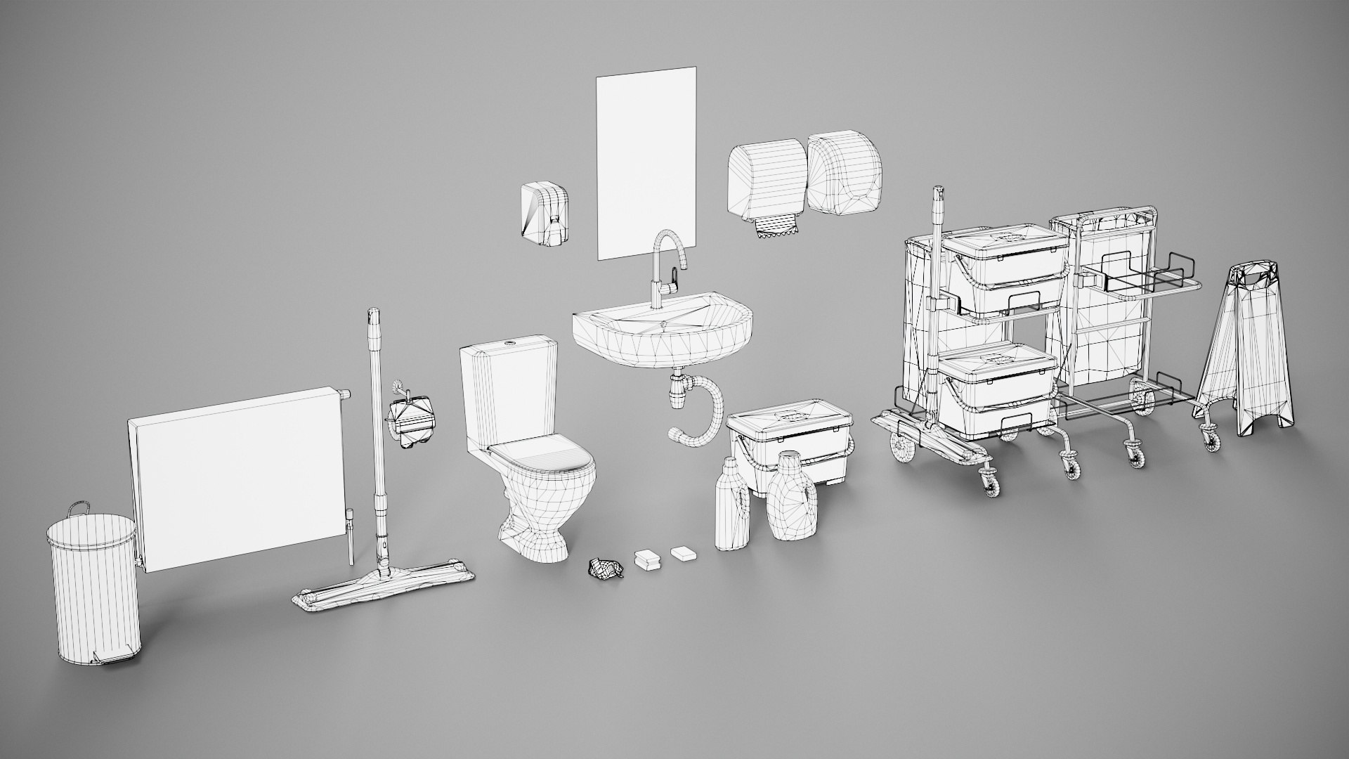 Toilet Props Set Realtime 3D - TurboSquid 2334938
