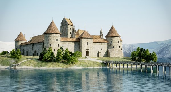castle environment realistic 3d obj
