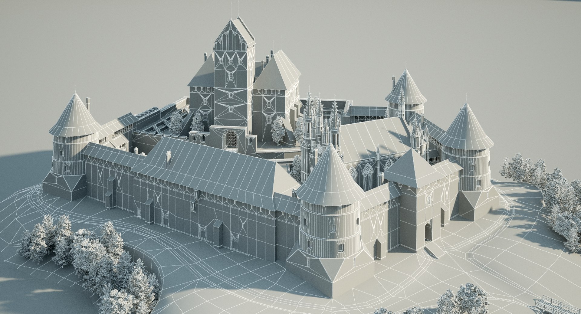castle environment realistic 3d obj