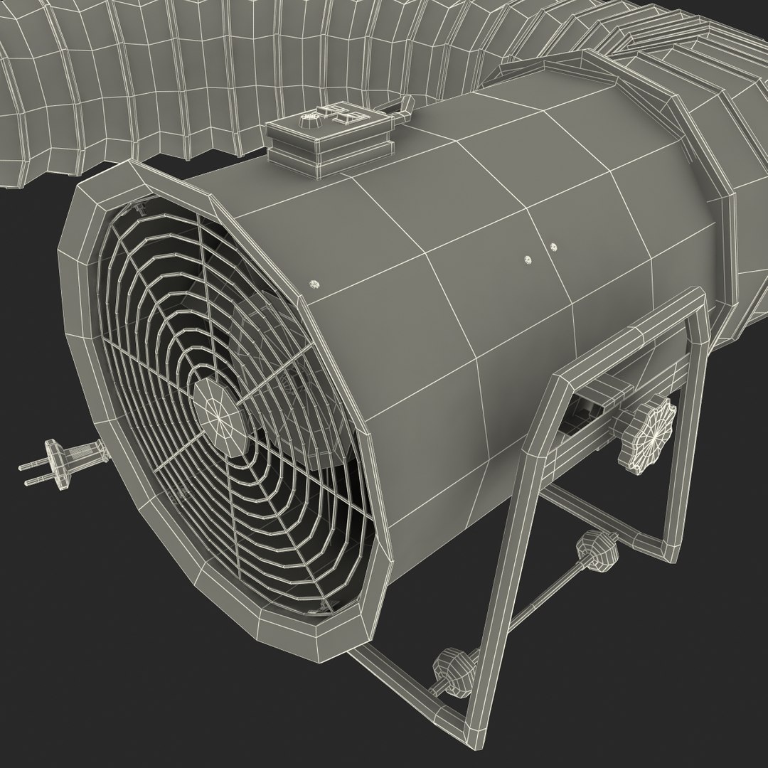 3ds Max Portable Ventilator Flexible Duct