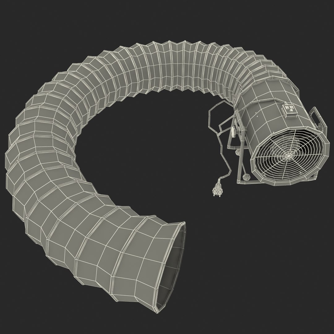 3ds Max Portable Ventilator Flexible Duct