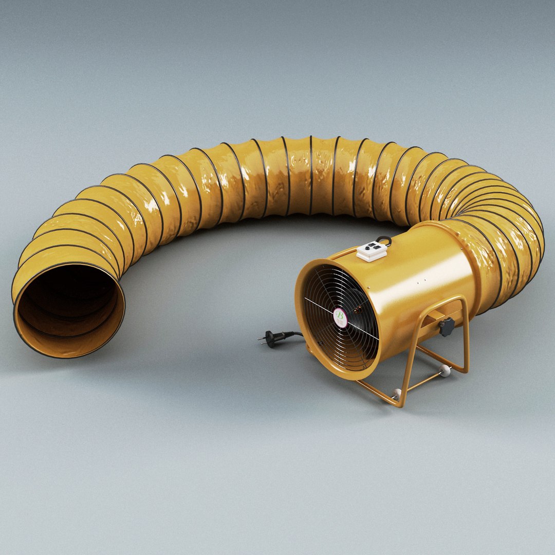 3ds Max Portable Ventilator Flexible Duct