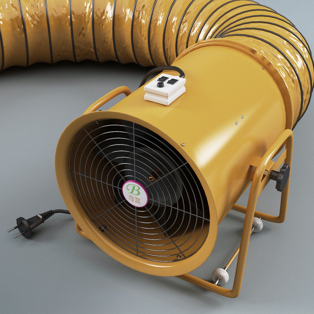 3ds Max Portable Ventilator Flexible Duct