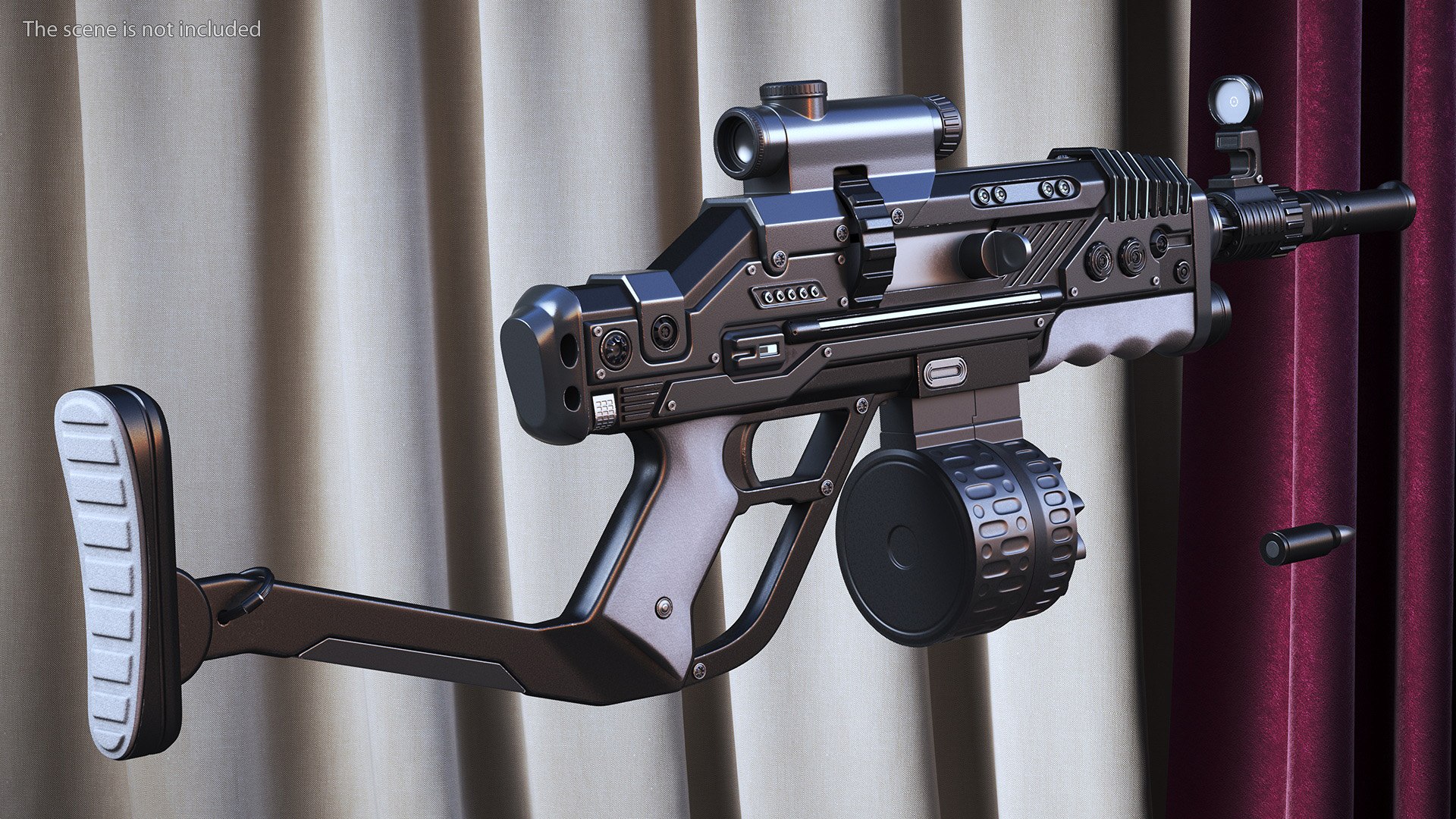 3D Futuristic Rifle Dark Colored Rigged For Cinema 4D - TurboSquid 2222824