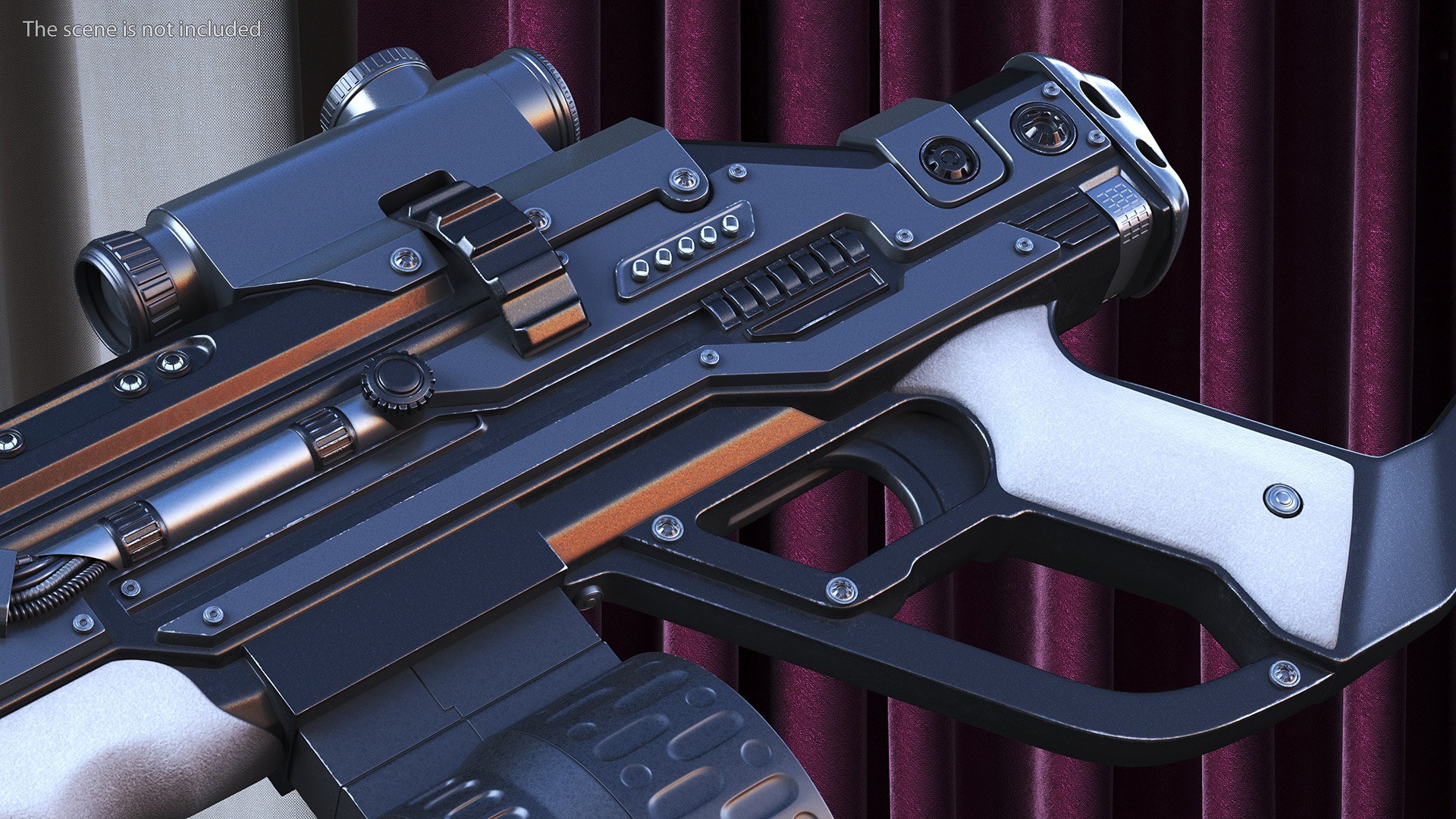 3D Futuristic Rifle Dark Colored Rigged For Cinema 4D - TurboSquid 2222824