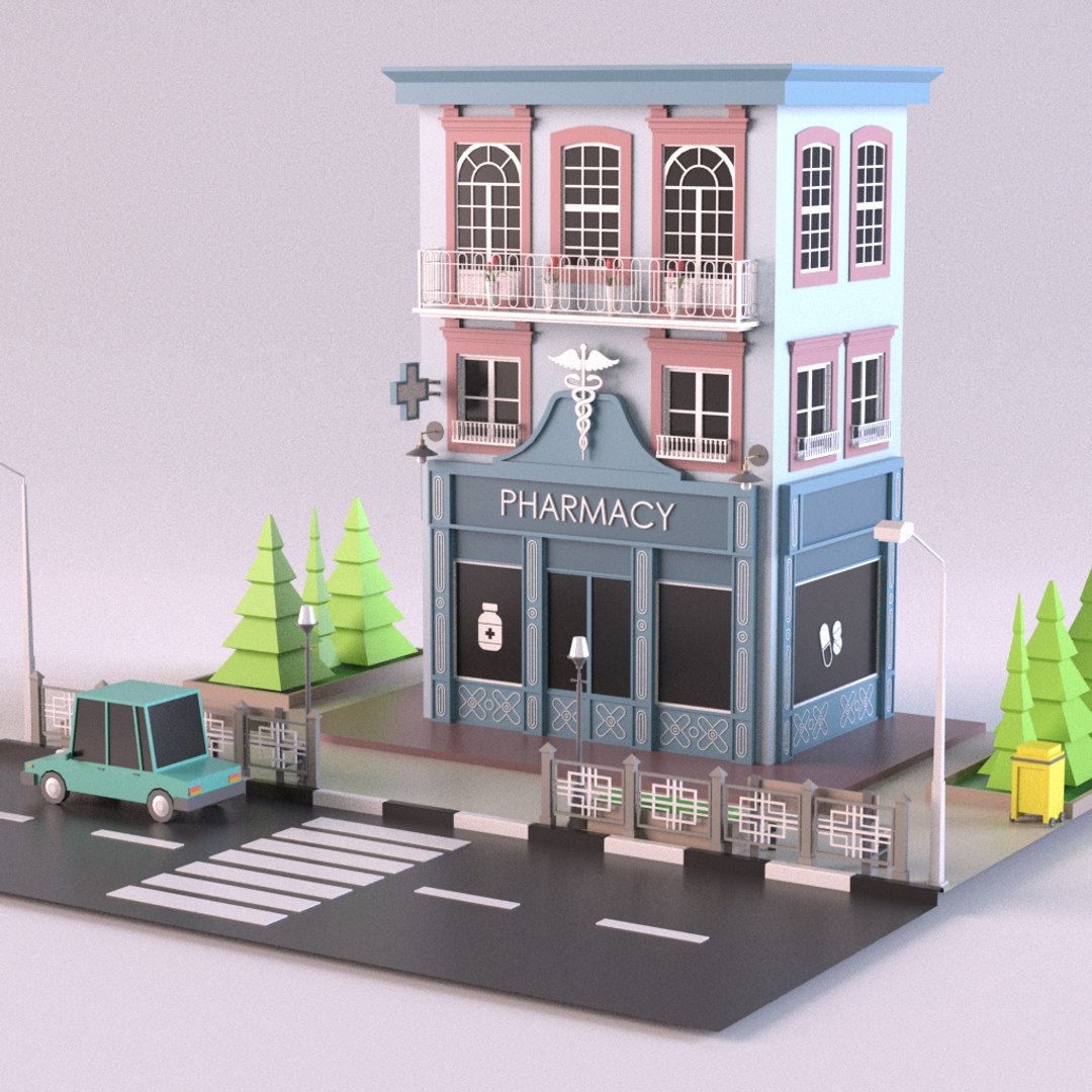 3D Pharmacy 02 Model - TurboSquid 1424011