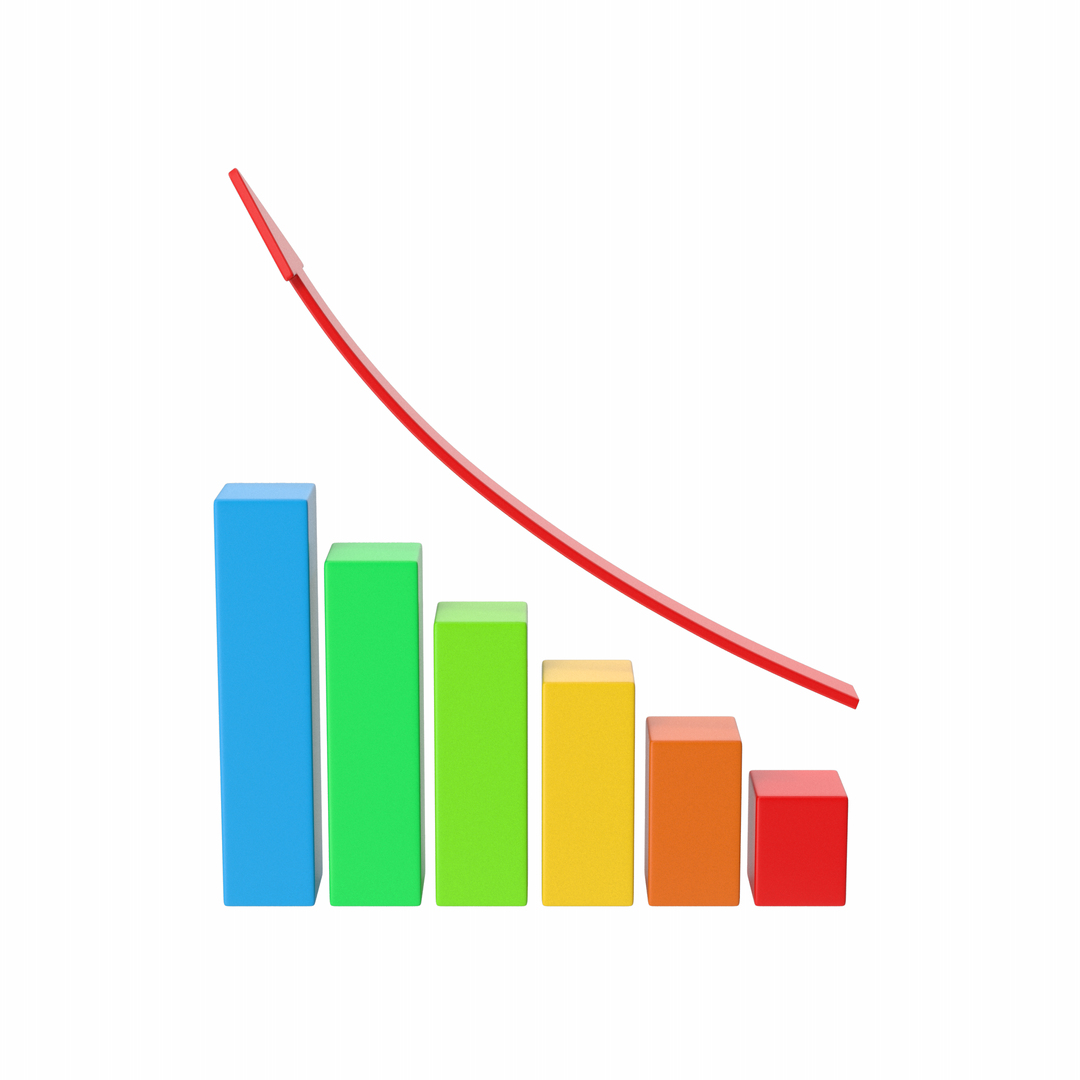 3D Colored Rising Graph - TurboSquid 2245361