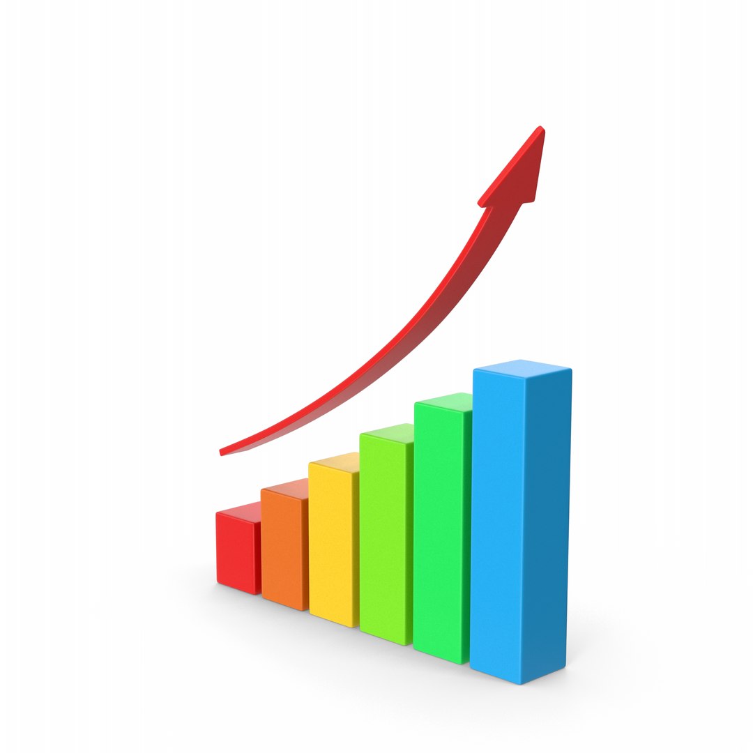 3D Colored Rising Graph - TurboSquid 2245361