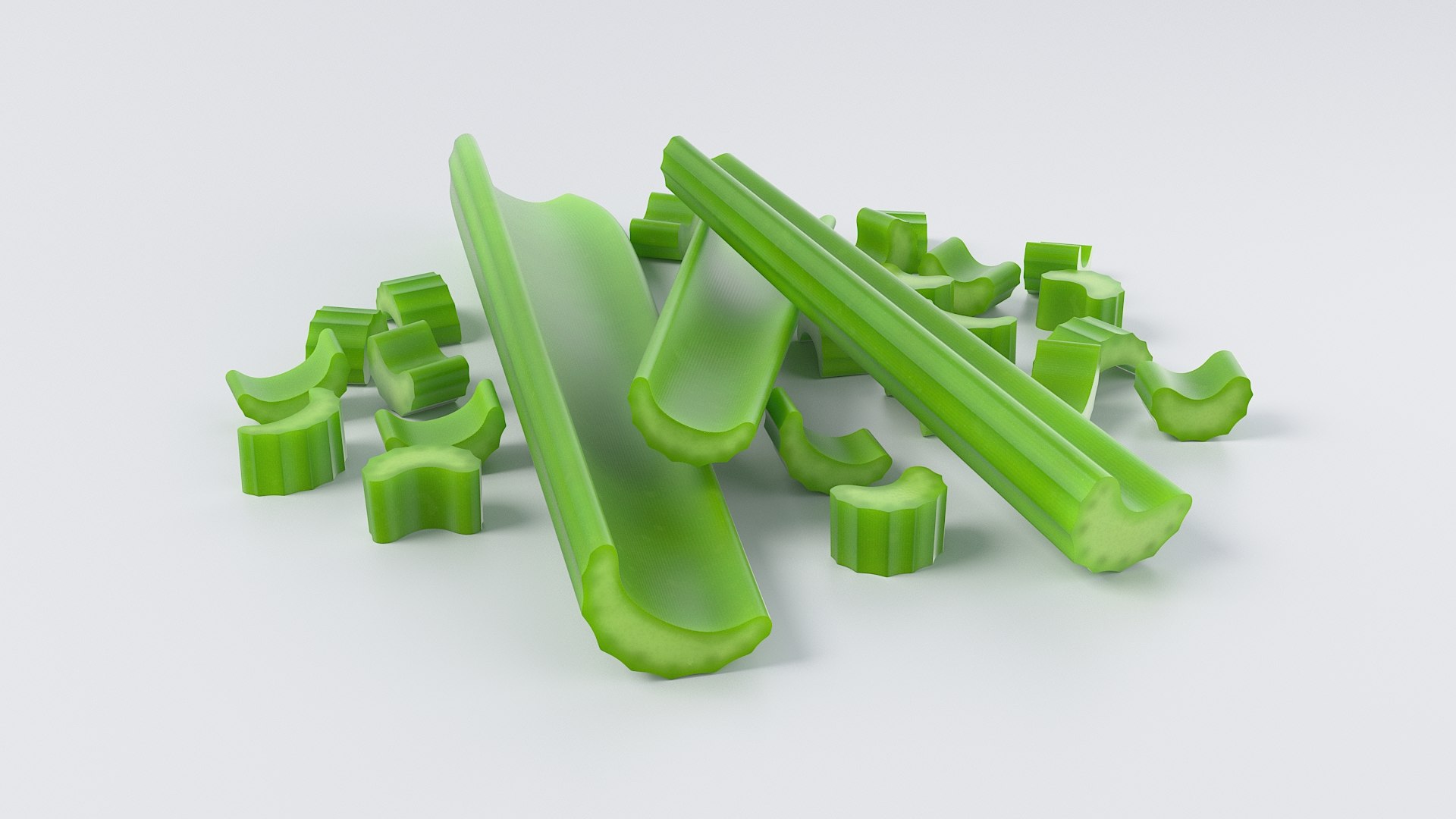 3D Cartoon Celery - TurboSquid 2079478