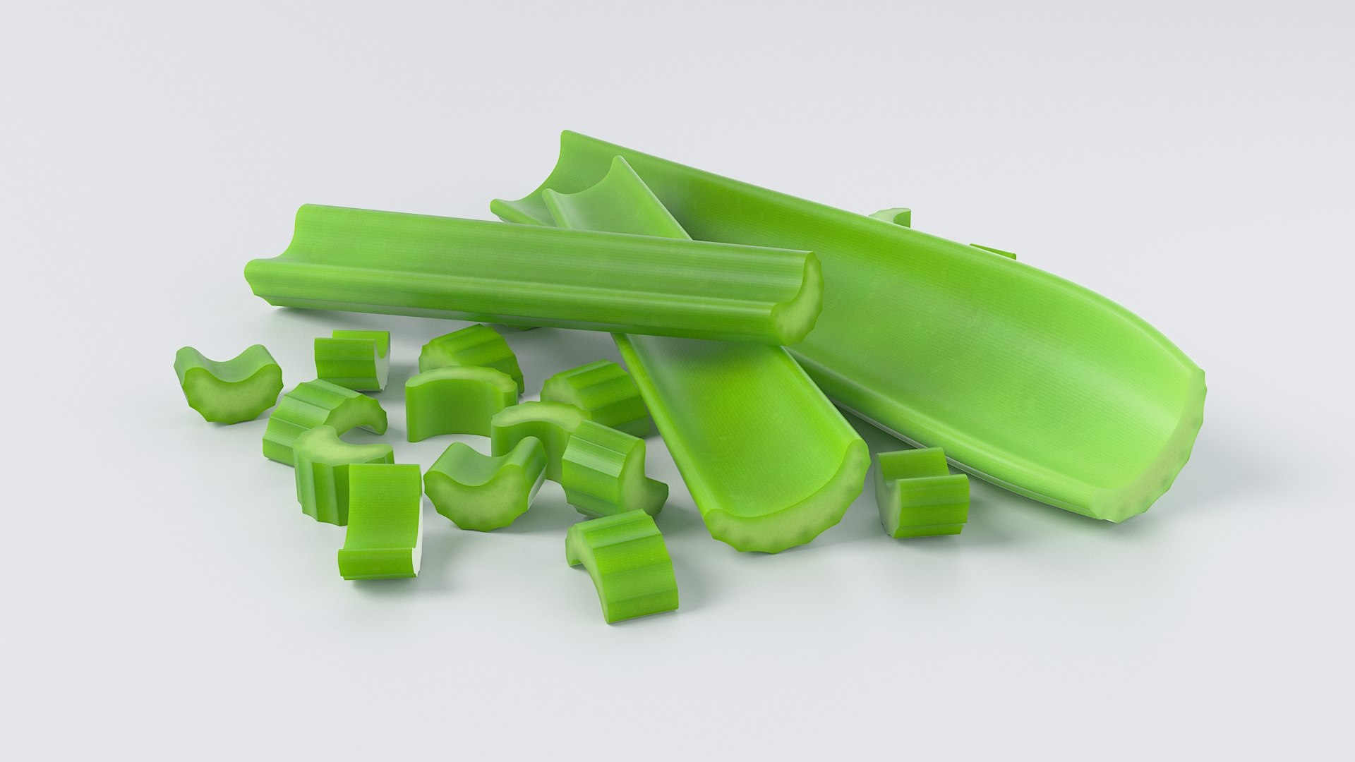 3D Cartoon Celery - TurboSquid 2079478