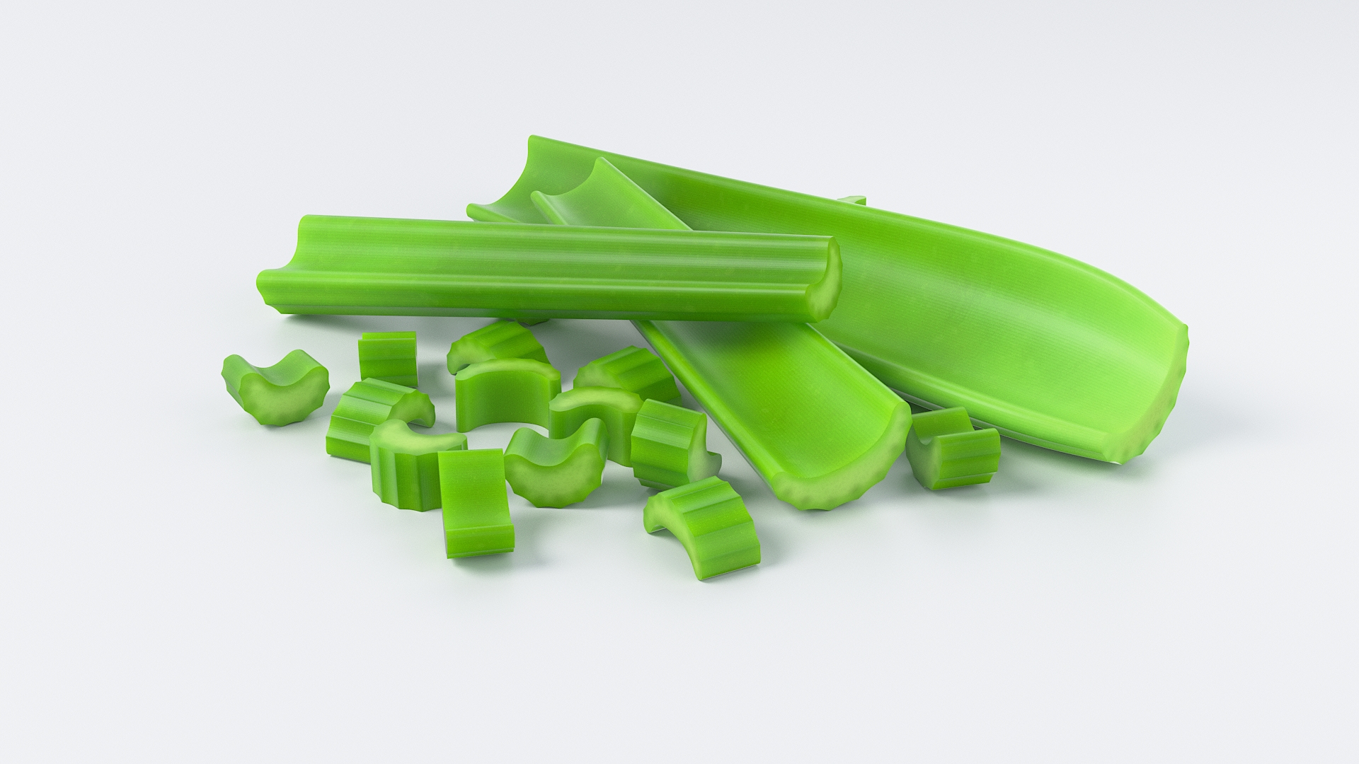 3D Cartoon Celery - TurboSquid 2079478