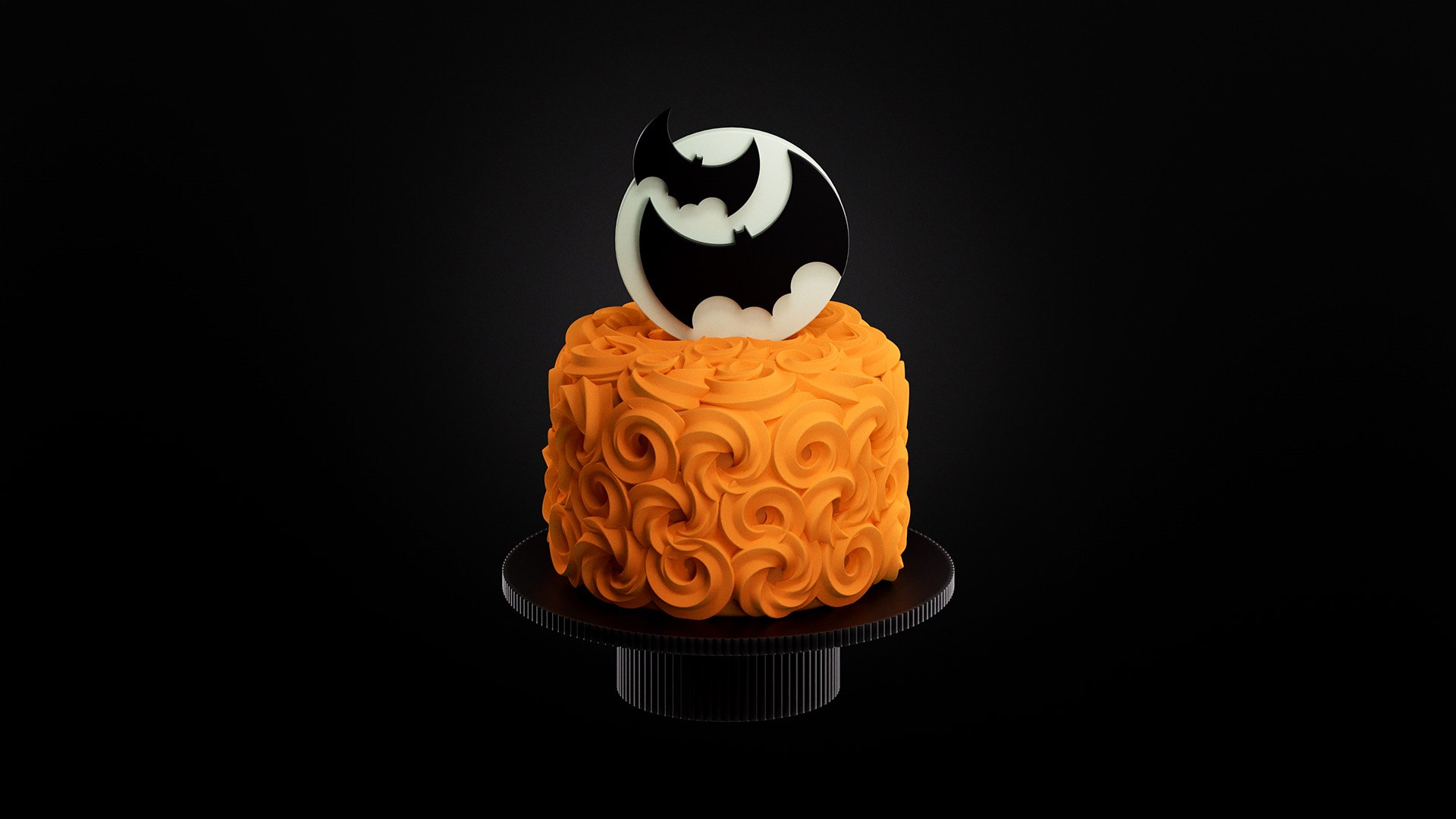 3D Halloween Cake With Bats Model - TurboSquid 2122646