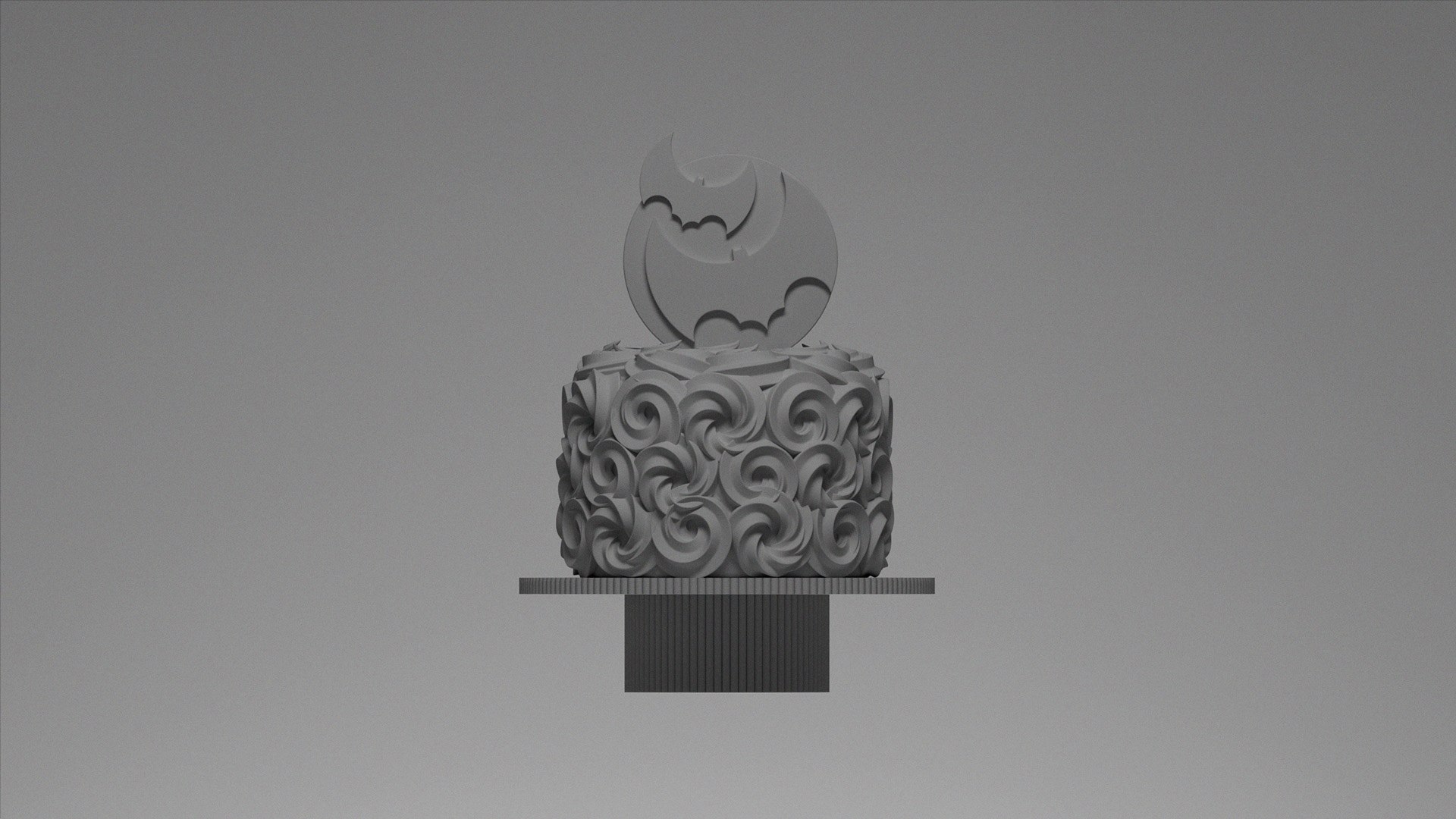 3D Halloween Cake With Bats Model - TurboSquid 2122646