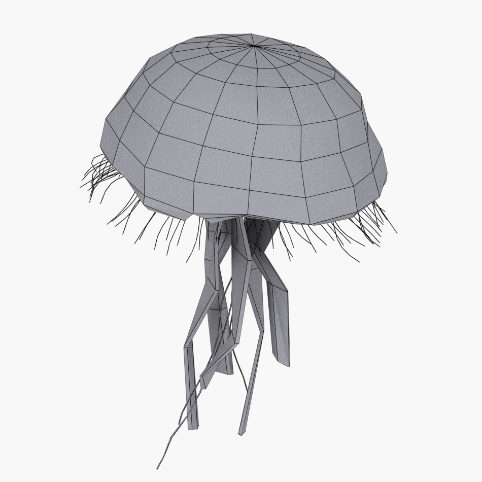 3d blue jellyfish model