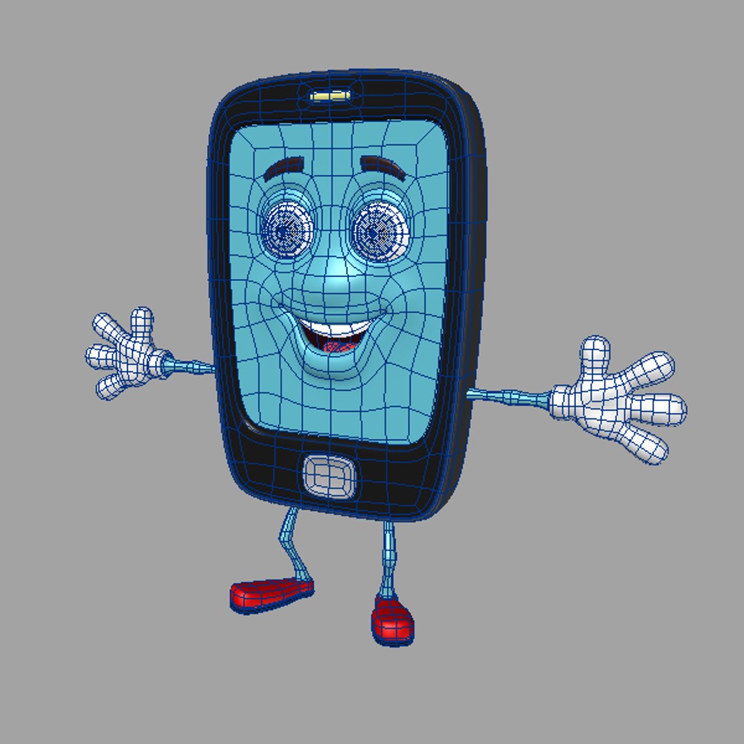 3d cartoon smartphone tablet