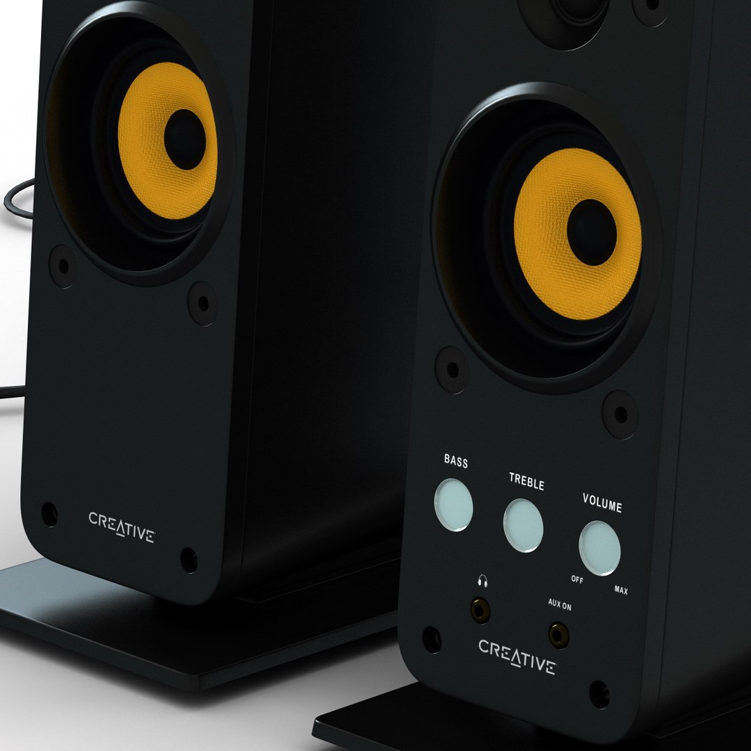 3d model of creative gigaworks t40 speakers amplifier