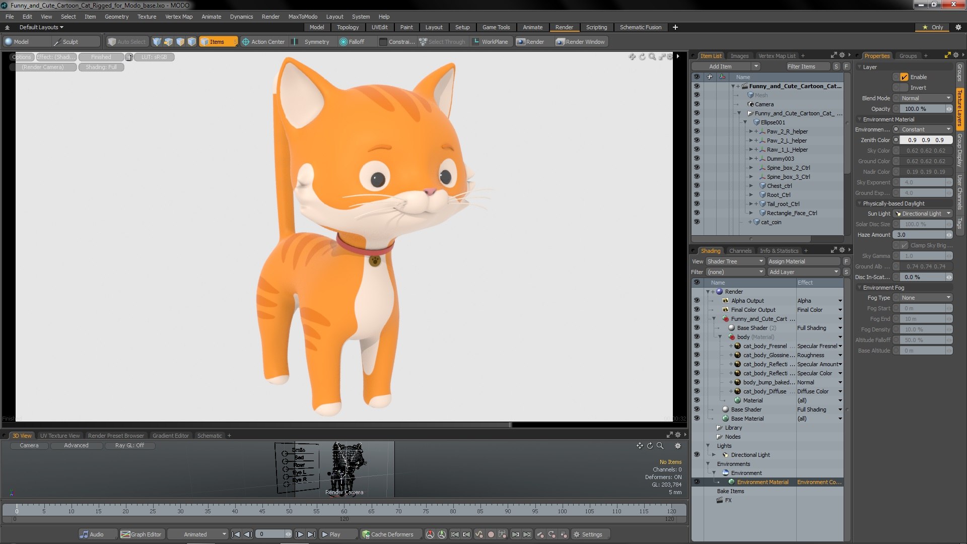 Funny and Cute Cartoon Cat Rigged for Modo 3D model - TurboSquid 1965708