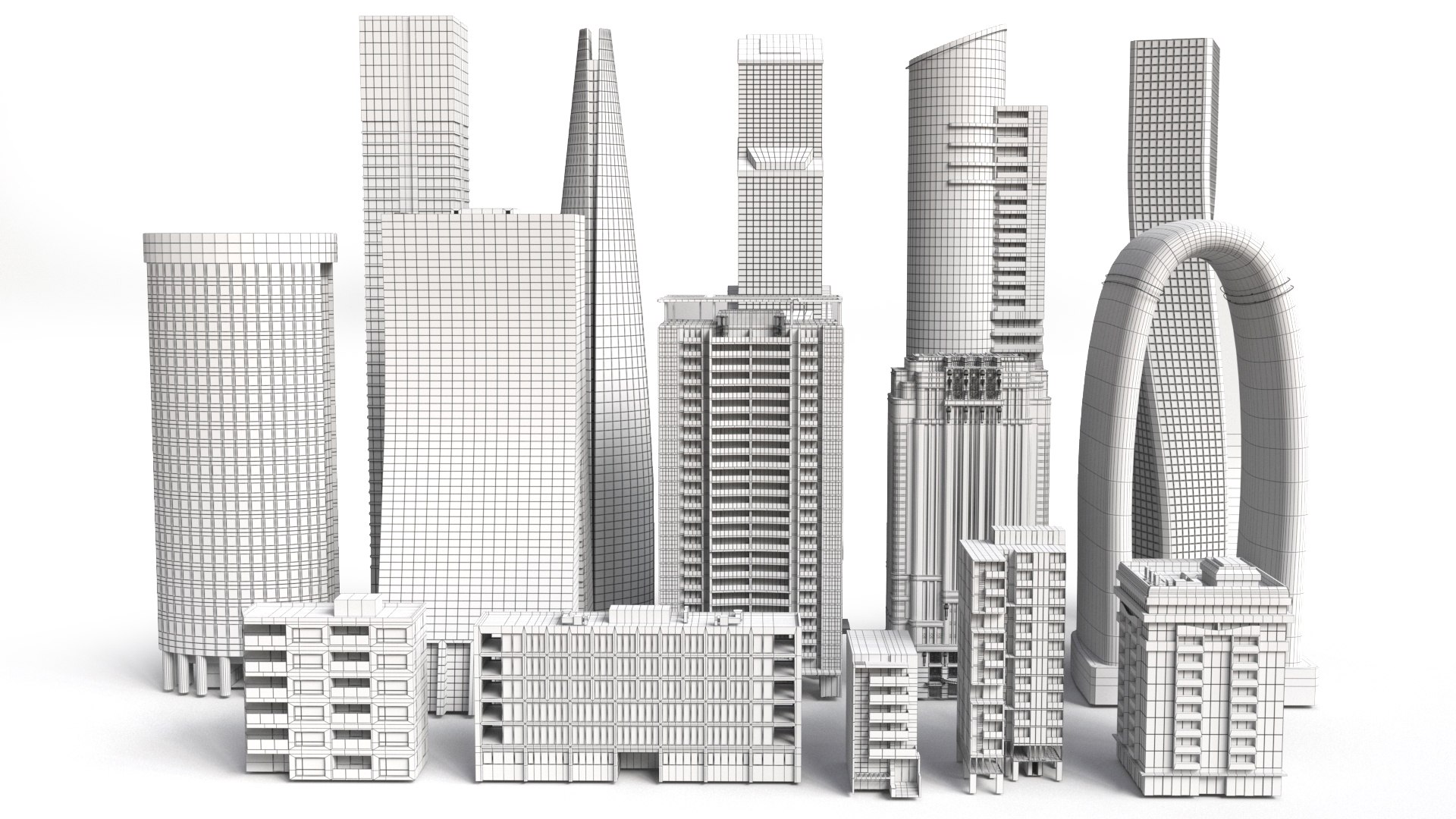 High Detailed City Building Pack 3D Model - TurboSquid 2081196