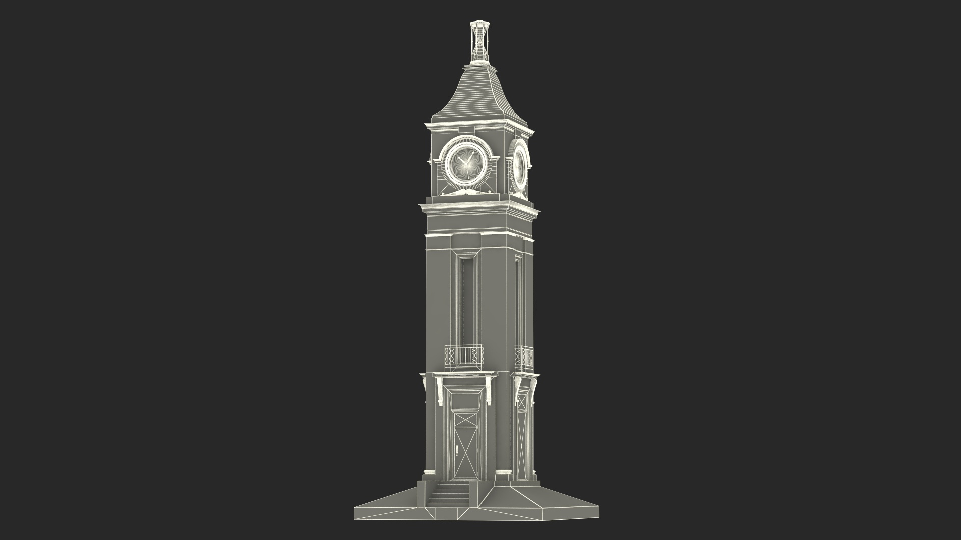 3D Model Old Clock Tower - TurboSquid 2131560