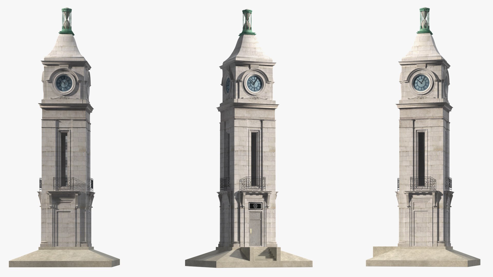 3D Model Old Clock Tower - TurboSquid 2131560