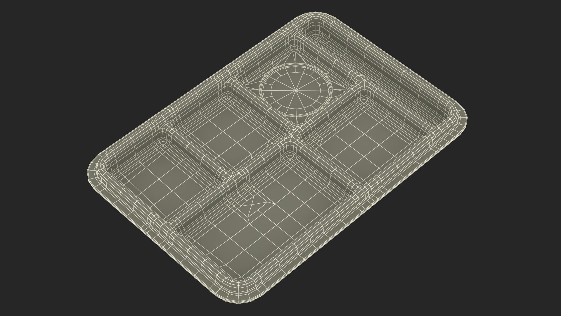 Compartment Meal Tray Red 3D Model - TurboSquid 2208838