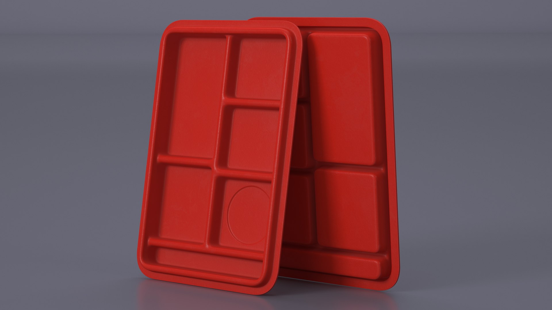 Compartment Meal Tray Red 3D Model - TurboSquid 2208838
