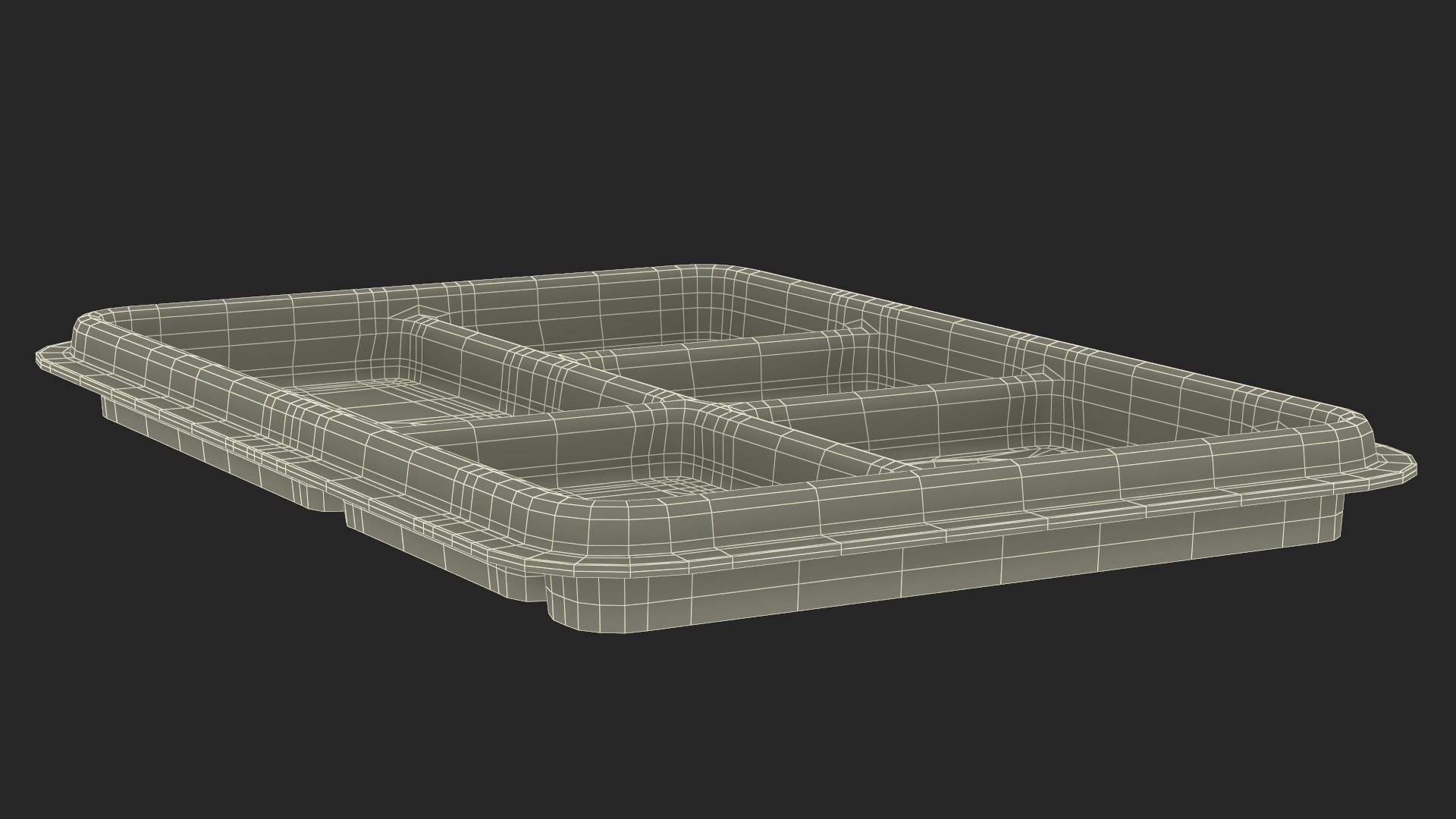 Compartment Meal Tray Red 3D Model - TurboSquid 2208838