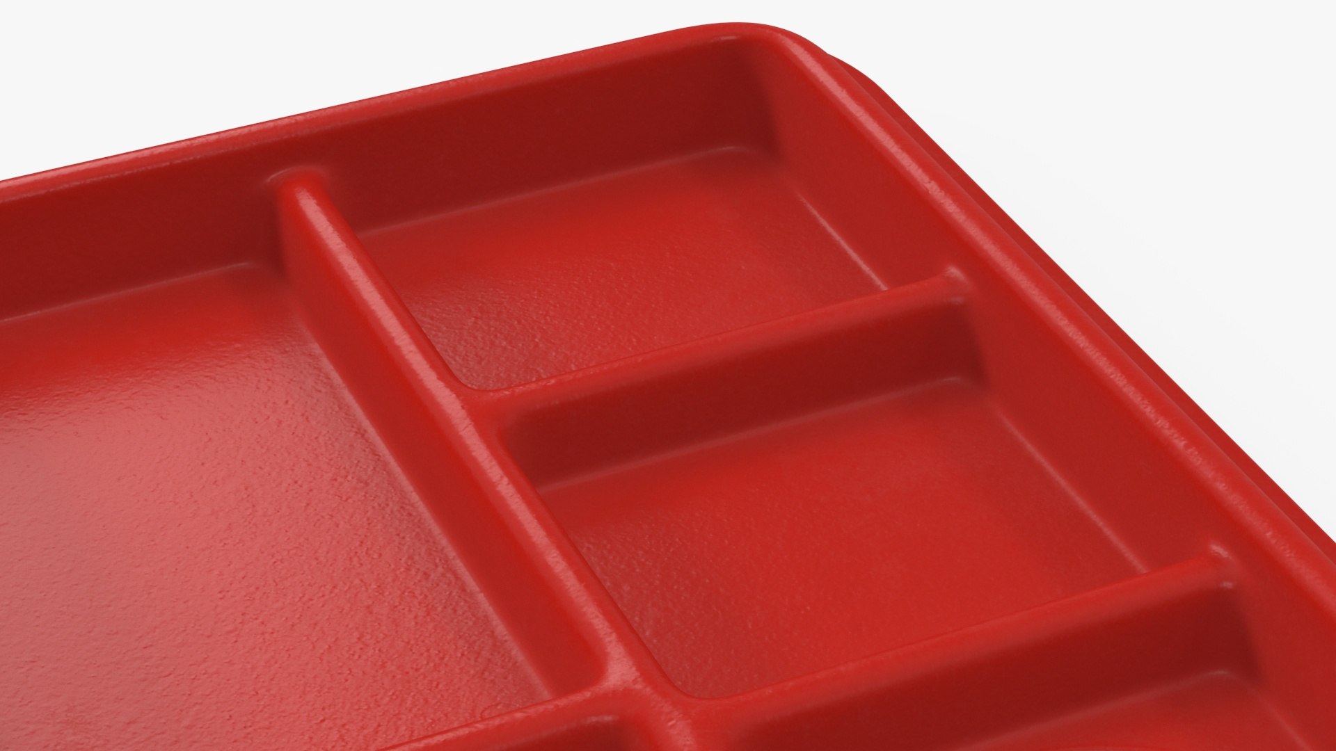 Compartment Meal Tray Red 3D Model - TurboSquid 2208838